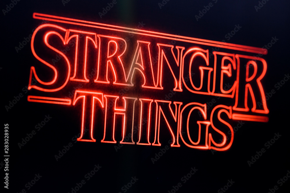 LONDON, UK - OCTOBER 26th 2017: Stranger things title logo photographed ...