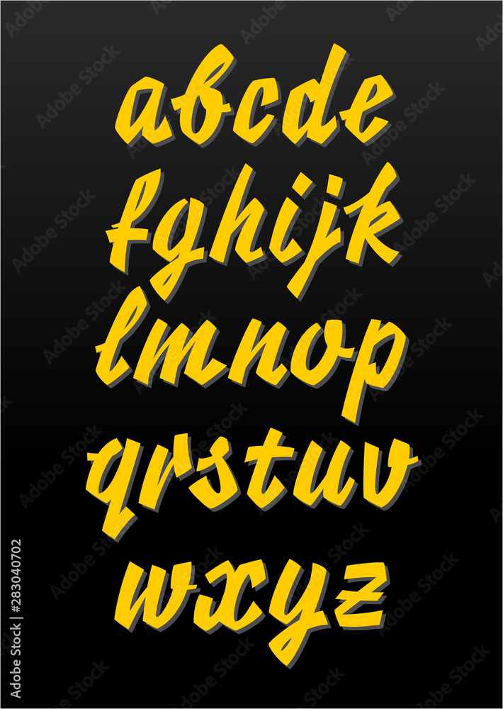 Modern calligraphy hand lettering font. Vector alphabet Stock Vector ...