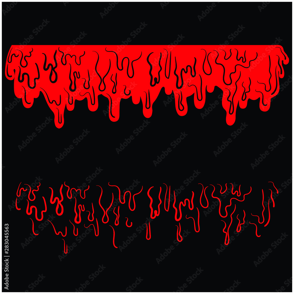 Blood drip border, Halloween theme horror design Stock Vector | Adobe Stock