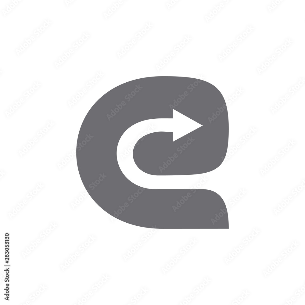letter e curves loop smooth logo vector Stock Vector | Adobe Stock