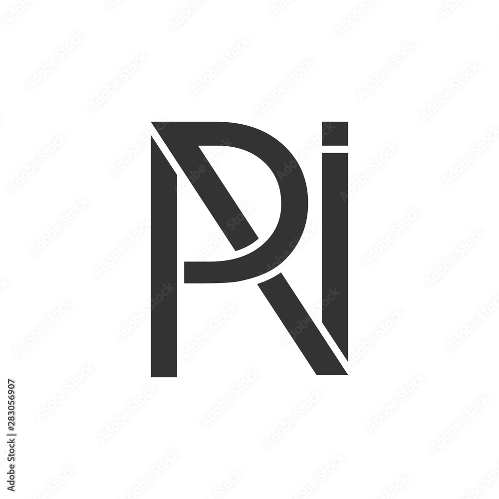 letter ri simple geometric logo vector Stock Vector | Adobe Stock