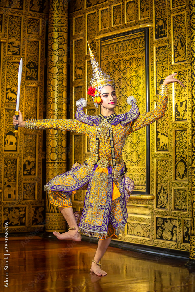 [KHON Tos-Sa-Kan RAMAYANA] Khon,Art culture Thailand Dancing in masked ...