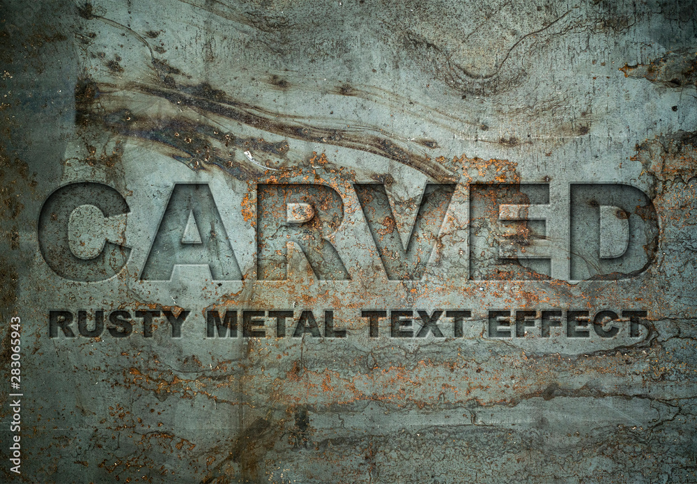 Carved Metal Text Effect Stock テンプレート | Adobe Stock