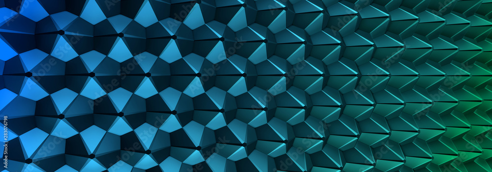 3d ILLUSTRATION, of COLORFUL abstract crystal background, triangular ...