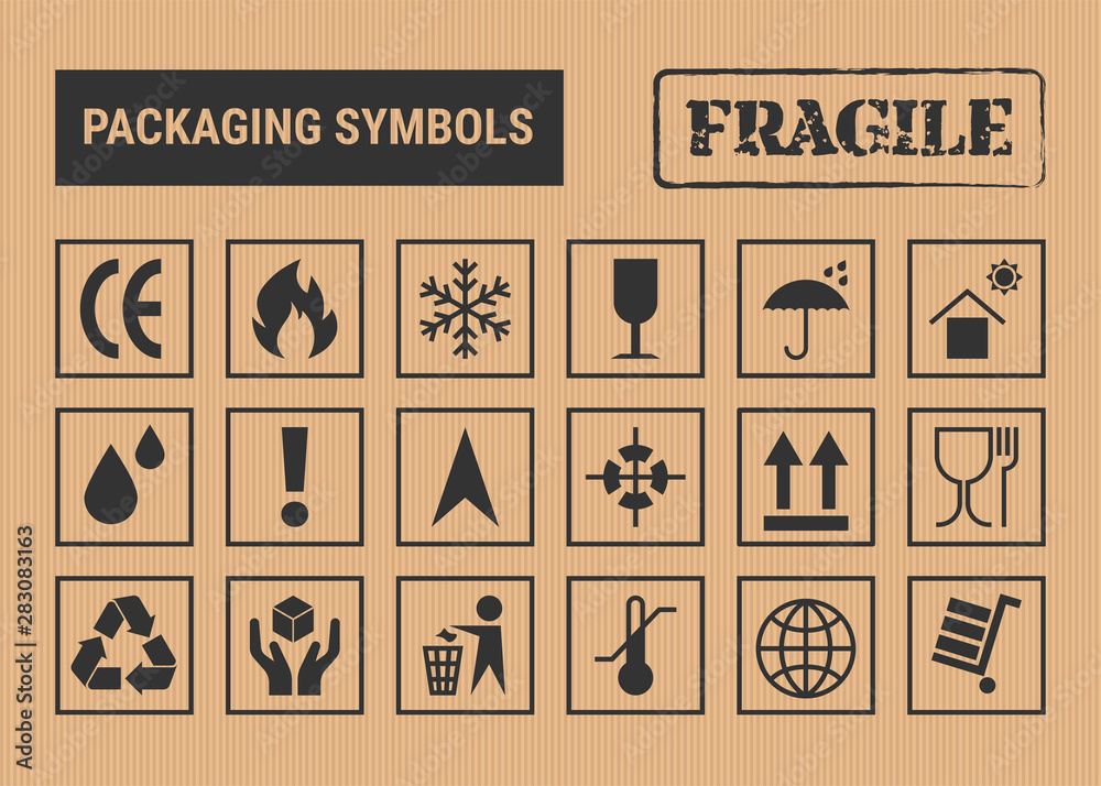 Packaging symbols set Stock Vector | Adobe Stock
