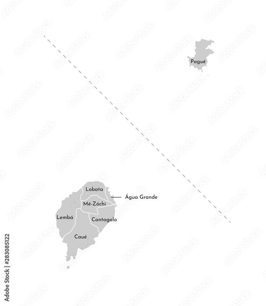 Vector isolated illustration of simplified administrative map of São ...