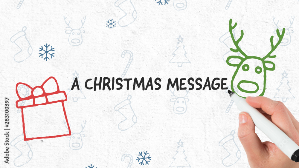 Hand Drawn Christmas Message Stock Template | Adobe Stock