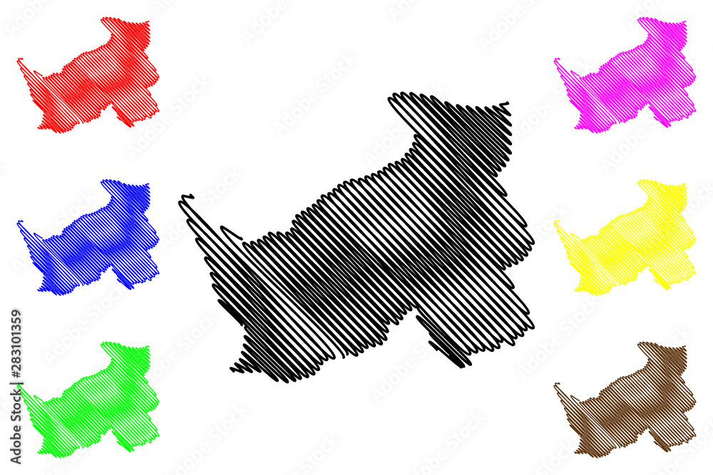 Logone Oriental Region (Regions of Chad, Republic of Chad) map vector ...