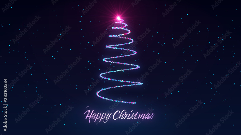 Christmas Tree Particle Title Stock Template | Adobe Stock