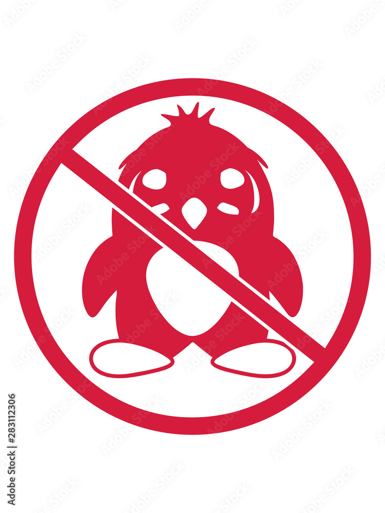 verboten kein pinguin zone hass gegen schild lustig süß niedlich klein ...