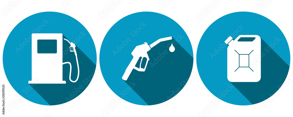 Symbols for fuel pump, fuel nozzle and canister Stock Vector | Adobe Stock