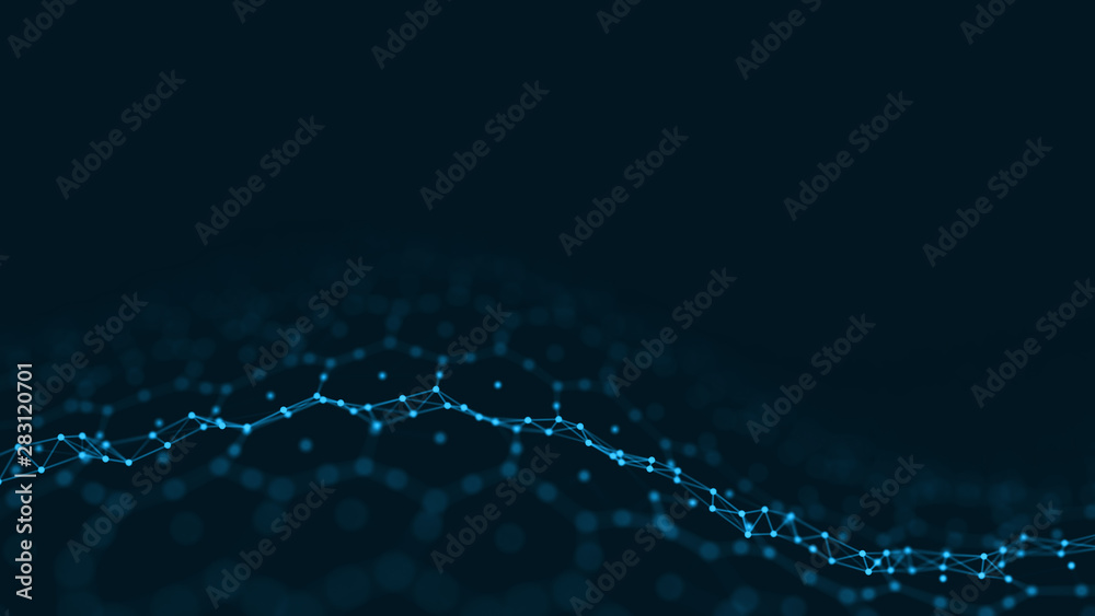 Computer geometric digital connection structure. Business inteligence ...