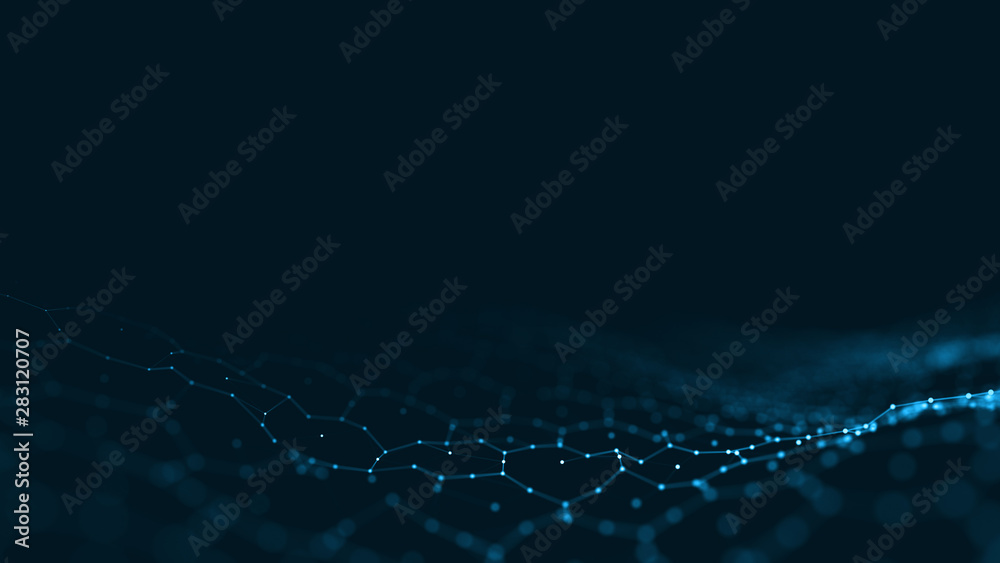 Computer geometric digital connection structure. Business inteligence technology background ...