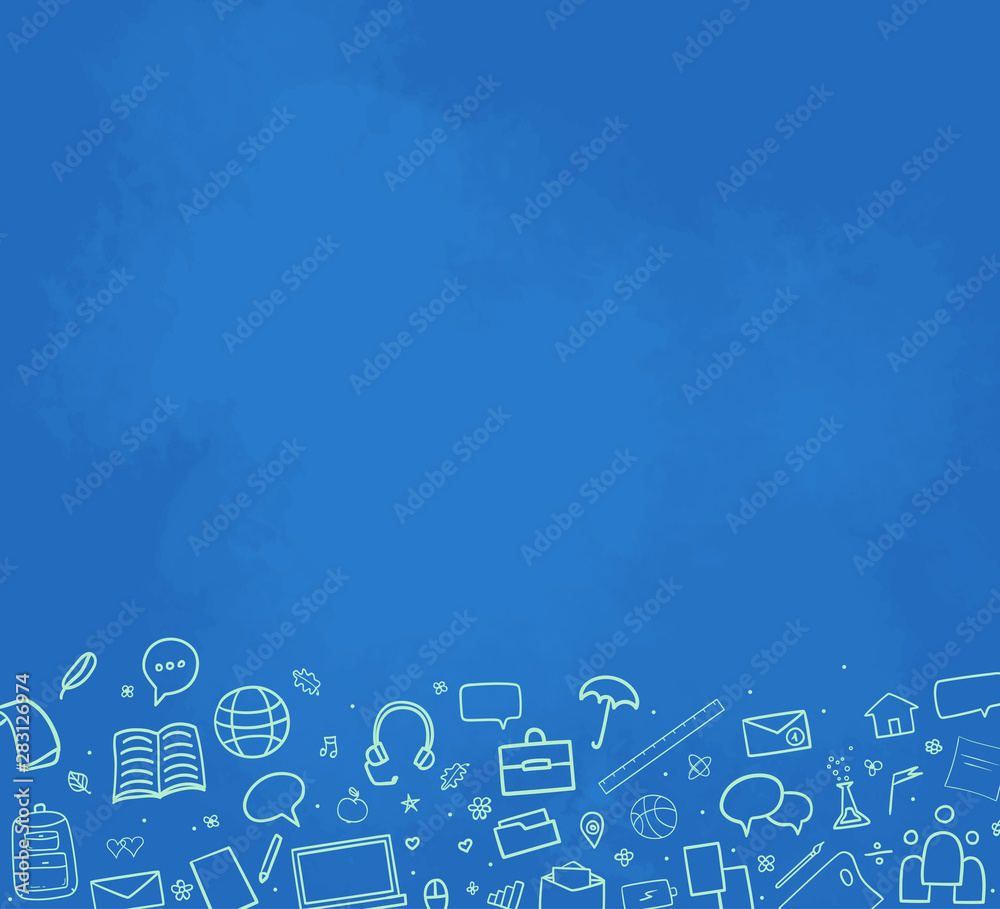 Back to school. Abstract blackboard. Sketchy background with hand drawn ...