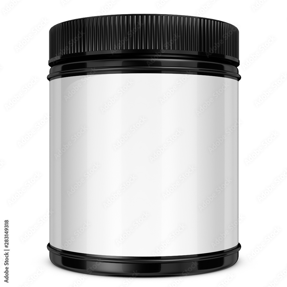 Realistic 3D glass jar rendering mockup on white background Stock Photo ...