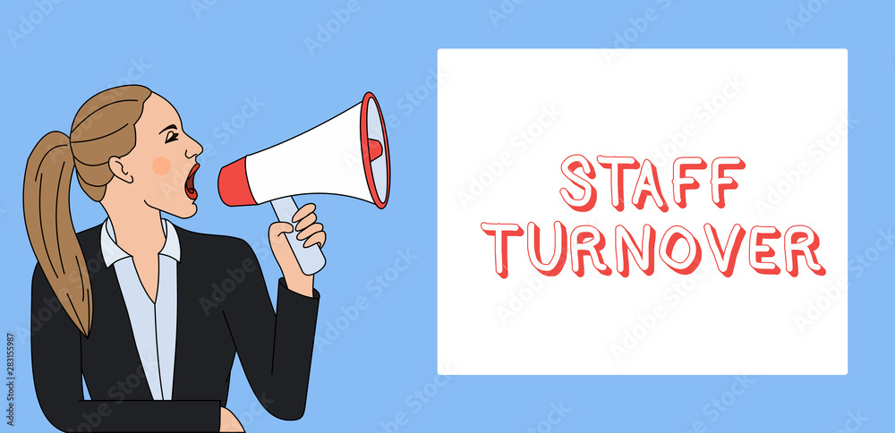 Writing note showing Staff Turnover. Business concept for The ...