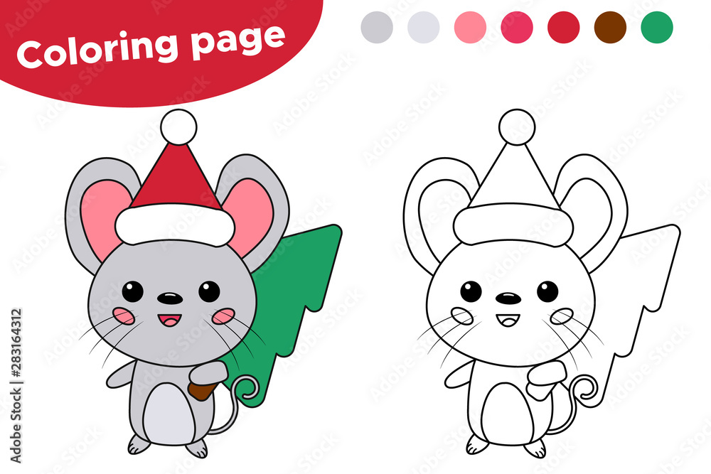 Christmas Mice Coloring Pages