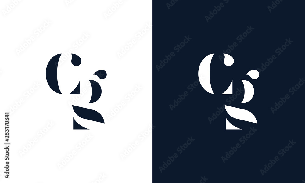 Abstract letter CG logo. This logo icon incorporate with abstract shape ...