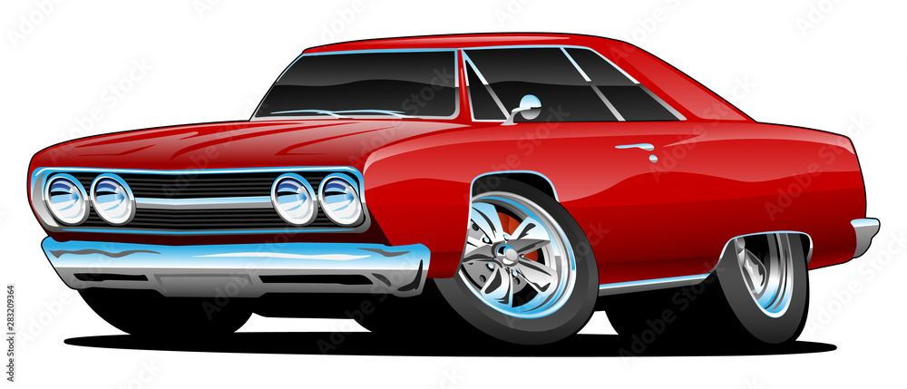 Classic Muscle Car Cartoon Isolated Vector Illustration Stock Vector ...