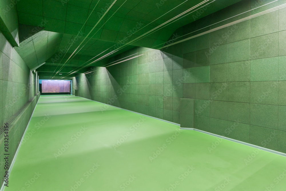 New modern shooting gallery. Indoor shooting range Stock Photo | Adobe ...
