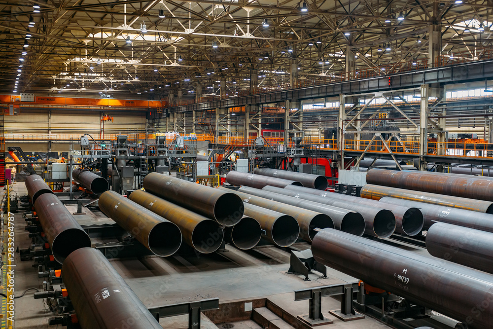 New manufactured steel pipes Stock Photo | Adobe Stock