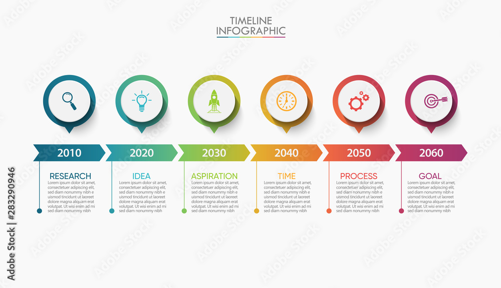 Business data visualization. timeline infographic icons designed for ...