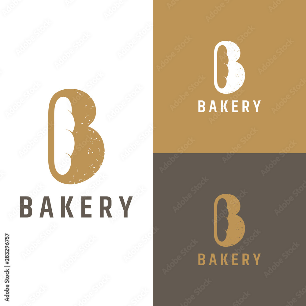 letter b for bakery logo.flat style.bread vector.modern logo design ...