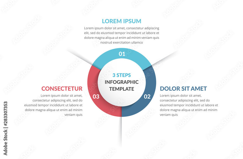 Circle Diagram with Three Elements Stock Vector | Adobe Stock