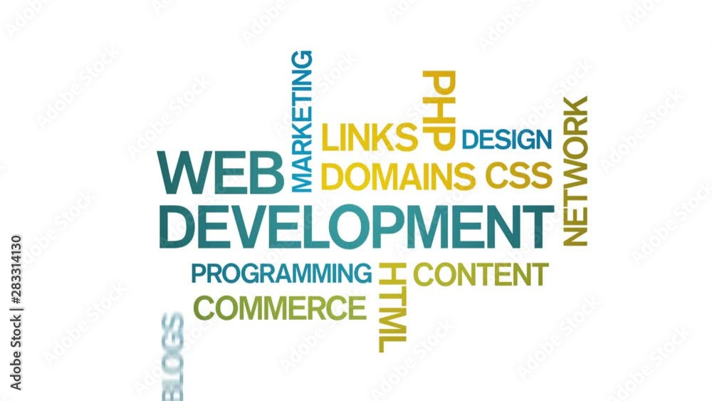 4k Web Development Animated Tag Word Cloud;Text Design Animation ...