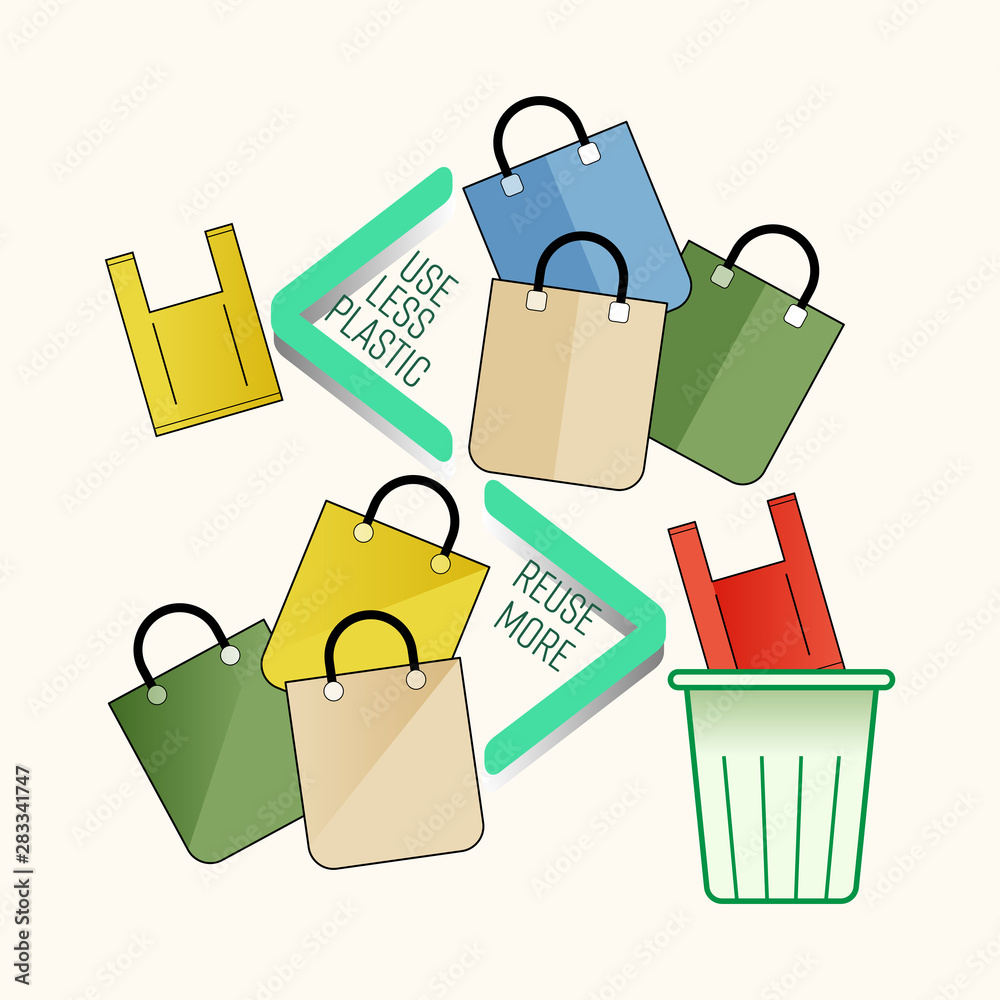 Use less plastic bag, use more reusable container to reduce plastic ...