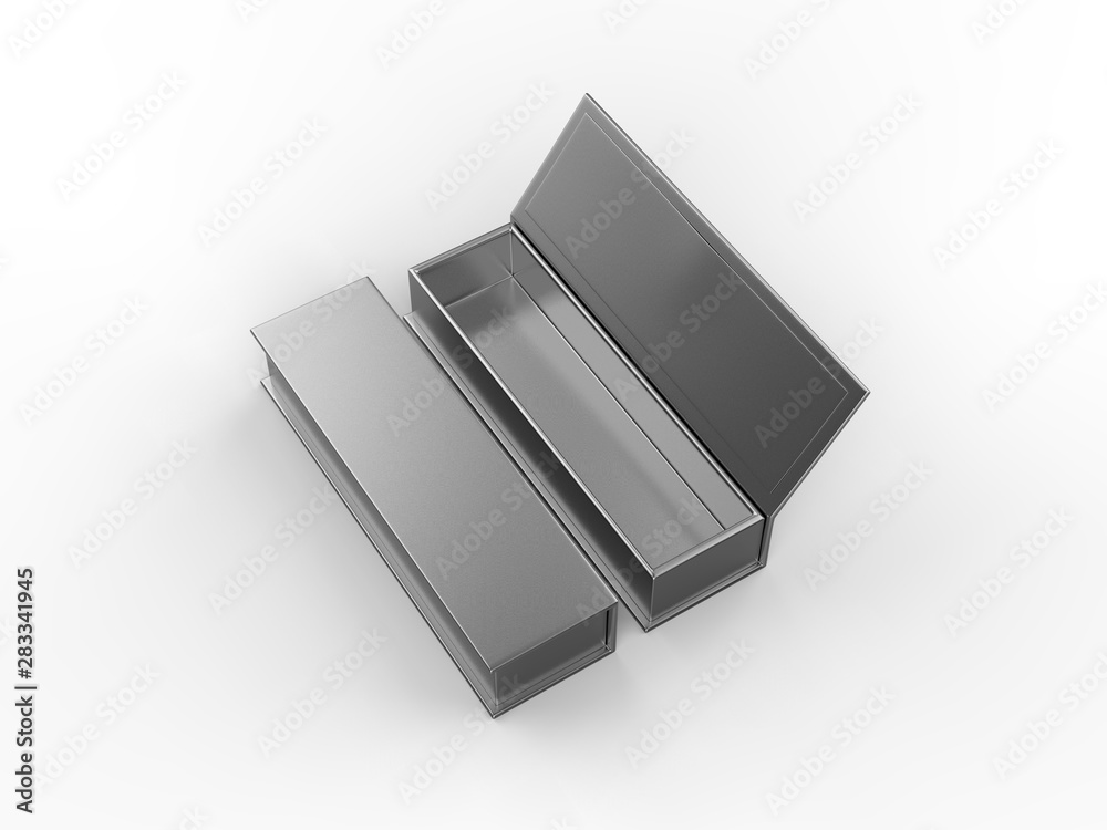 White blank hard cardboard box mock up template, 3d illustration. Stock ...