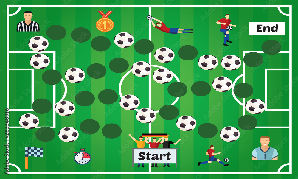 Vector illustration of Puzzle game Football Stock Vector | Adobe Stock