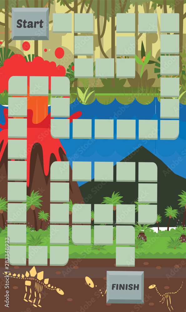 Vector illustration of Puzzle game Jurassic ladder Stock Vector | Adobe ...