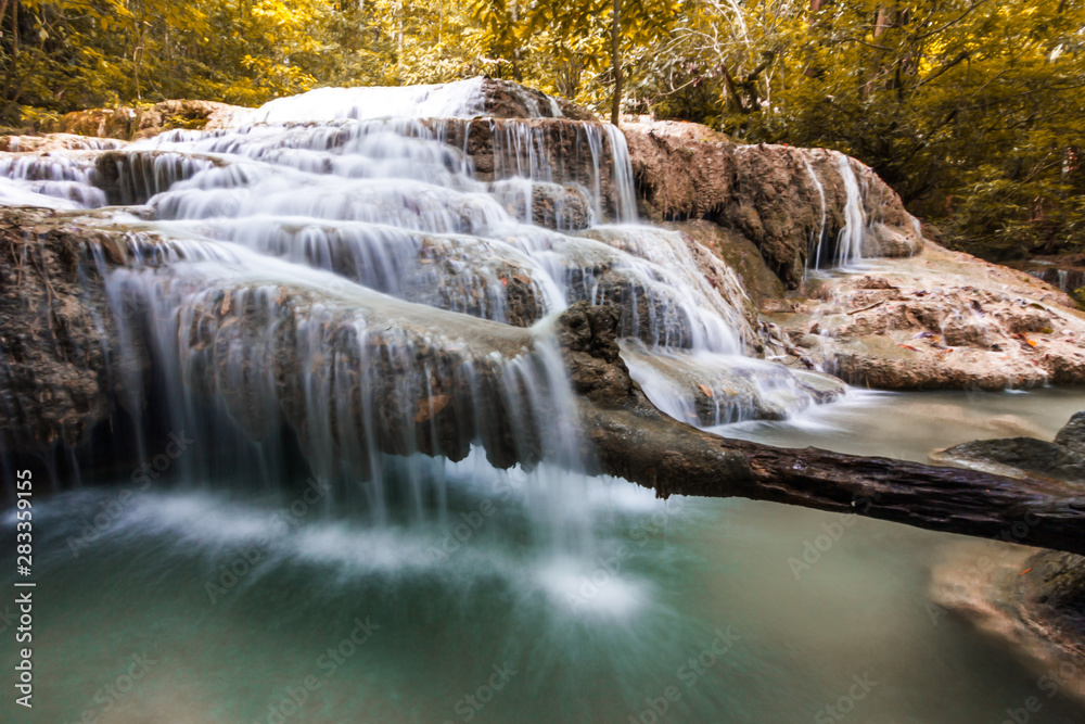 Beautiful Erawan Waterfall, Erawan National Park Stock Photo | Adobe Stock