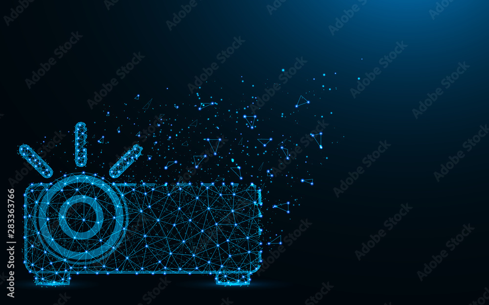 Projector low poly design, optical instrument abstract geometric image ...