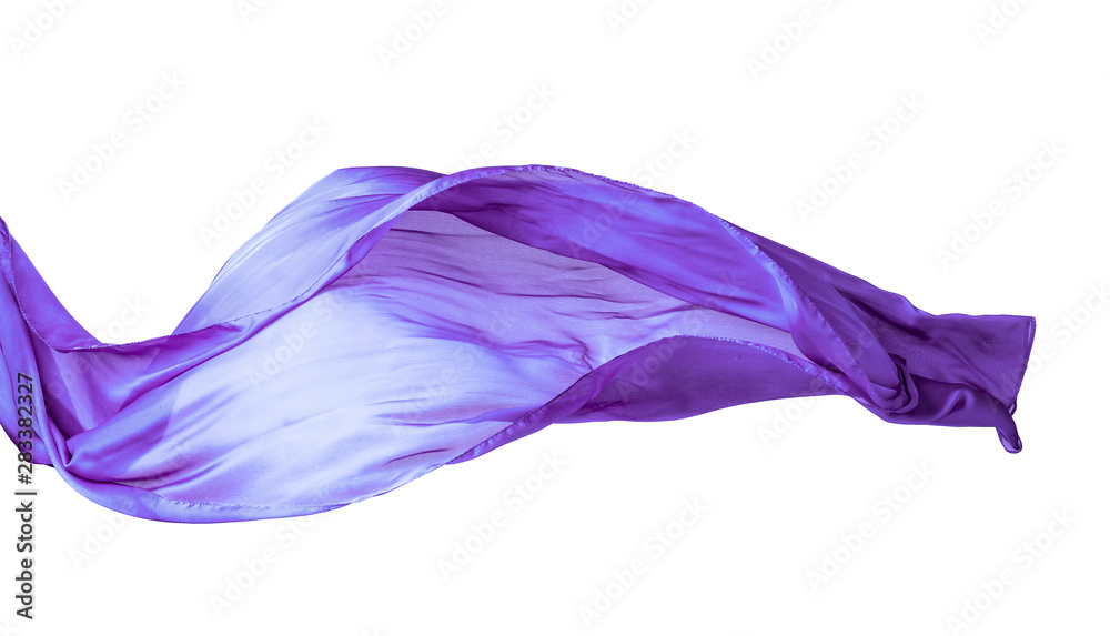 Smooth purple transparent cloth isolated on white background. Stock ...