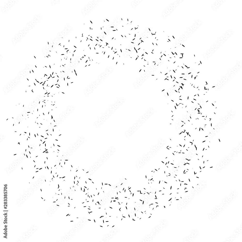 Round texture with randomly disposed spots. Geometric monochrome ...