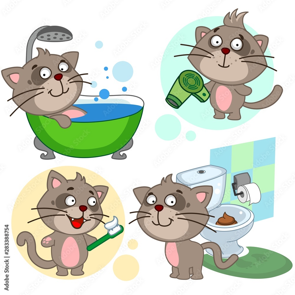Set of children's illustrations or icon for children and design. The ...