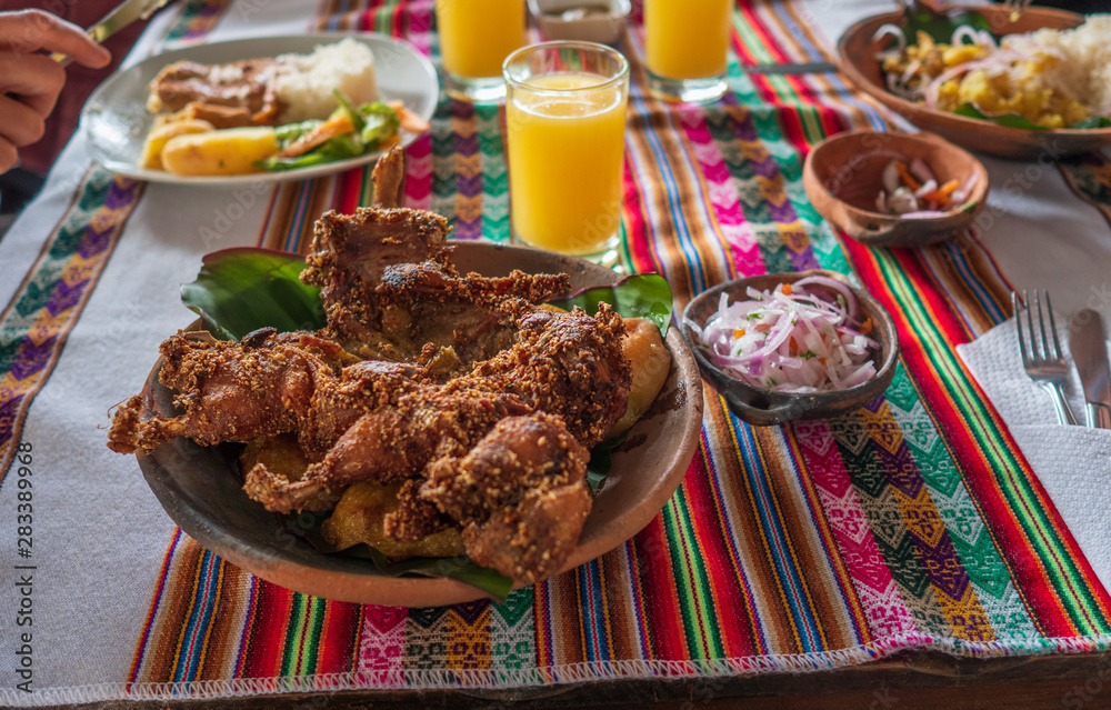 Cuy chactado, fried guinea pig Stock Photo | Adobe Stock