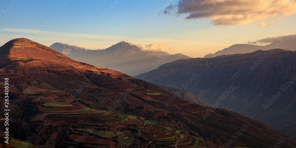 Dongchuan Red Earth Multi-Colored Terraces - Red Soil, Green Grass ...