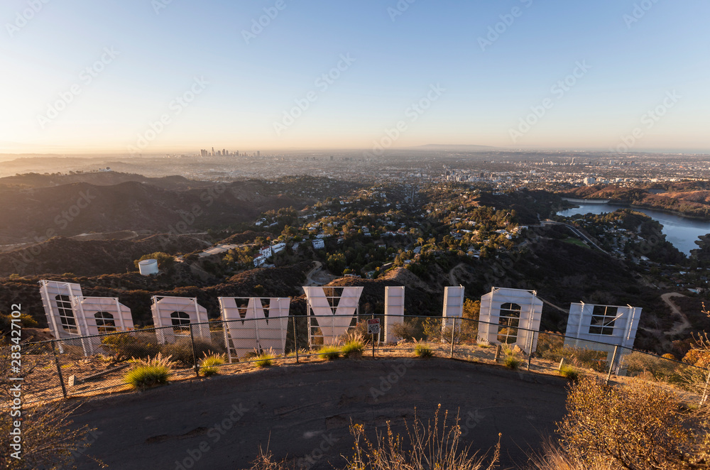Early morning view from back of the famous Hollywood Sign on October 13 ...