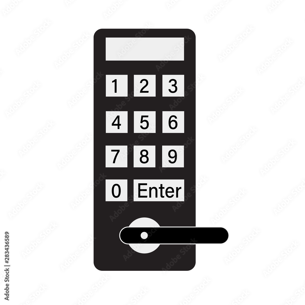 digital door lock icon on white background. flat style. smart lock icon ...
