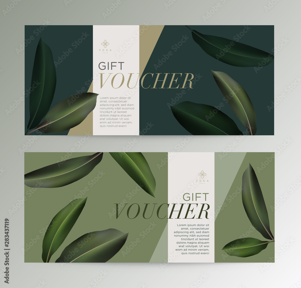 Set of Gift Voucher template for Spa, Hotel Resort, Vector illustration ...