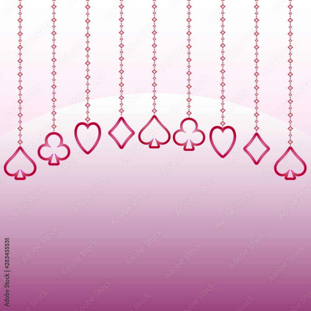 Elegant pink background of playing card icons. Stock Vector | Adobe Stock