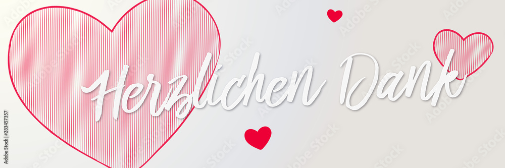 Herzlichen Dank Banner zum Valentinstag Stock Vector | Adobe Stock