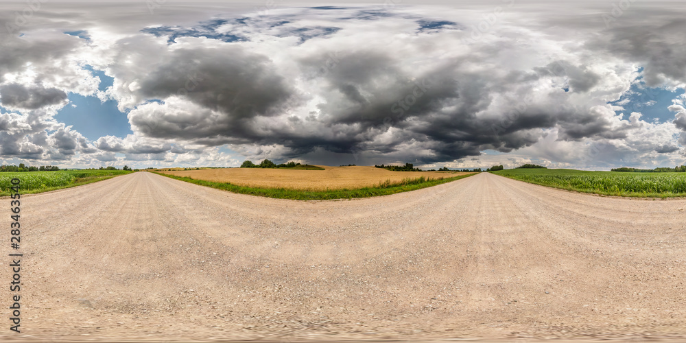 full seamless spherical hdr panorama 360 degrees angle view on gravel ...