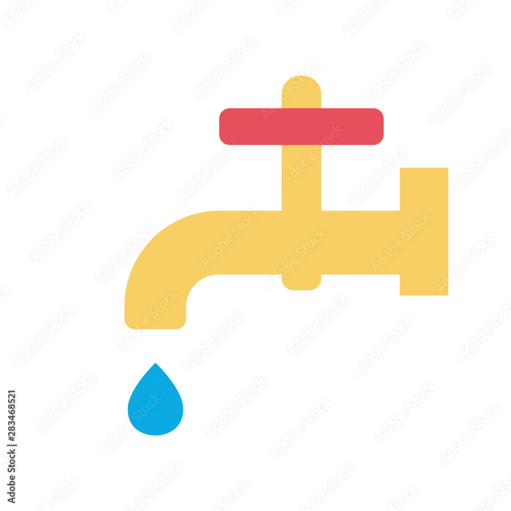 Water drop falling from the tap Stock Vector | Adobe Stock