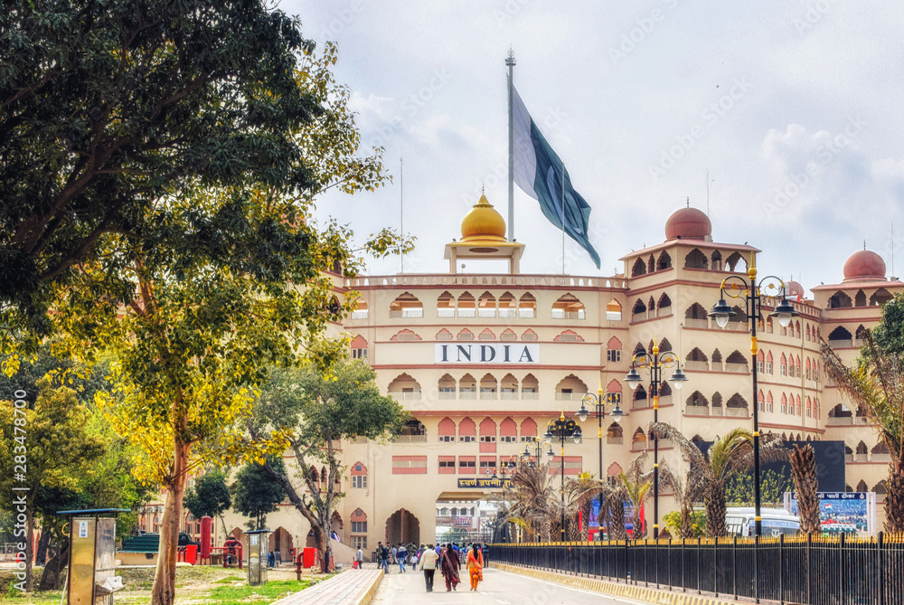 Wagah border entrance Stock Photo | Adobe Stock