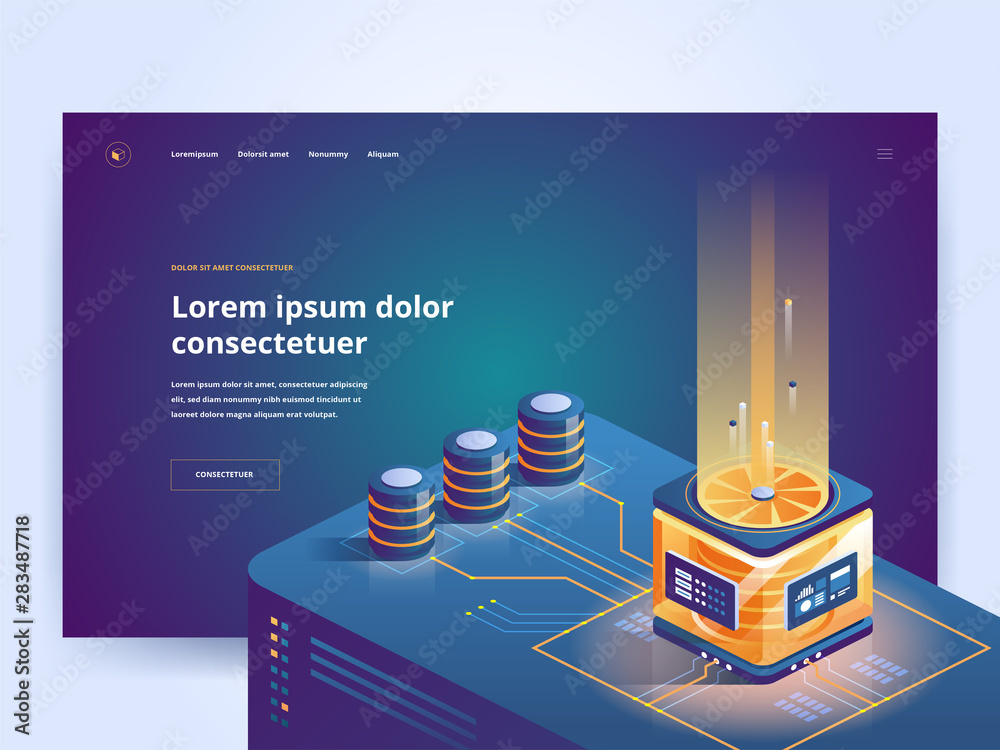 PC hardware shop landing page vector template Stock Vector | Adobe Stock