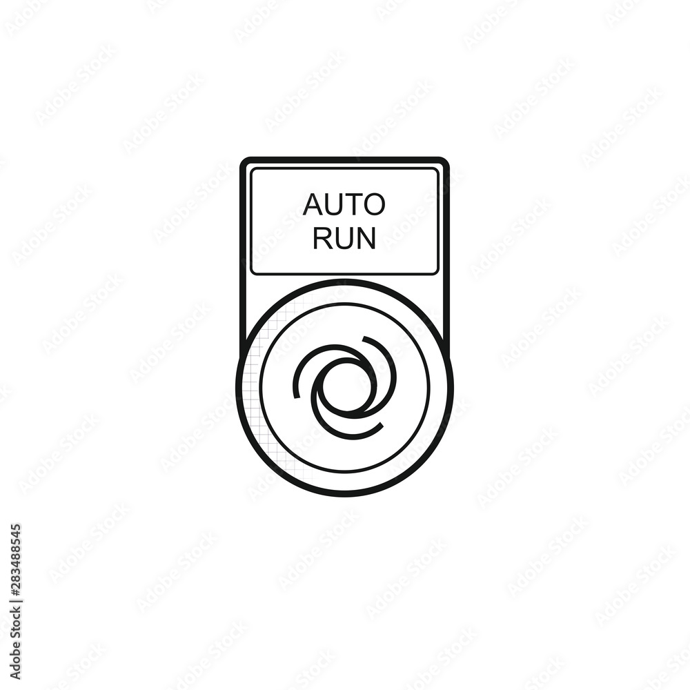 Beschrifteter mechanischer Taster mit Rahmen und Symbolzeichen [auto ...